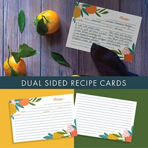 Jot & Mark Recipe 3 Ring Binder 8.5" x 9.5" | Full-Page with Clear Protective Sleeves and Color Printing Paper for Family Recipes (8.5" x 9.5" Recipe Binder, Winter Orchard)