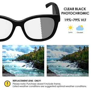 BLAZERBUCK Polycarbonate Replacement Lenses for BOSE Soprano Sunglasses - Clear Black Photochromic