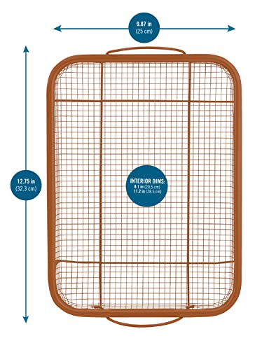 G & S Metal Products Company Baking with G&S Nonstick Crisper Basket with Baking Pan, Copper, 2 Piece Set, Durable and Easy to Use