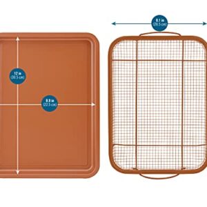 G & S Metal Products Company Baking with G&S Nonstick Crisper Basket with Baking Pan, Copper, 2 Piece Set, Durable and Easy to Use