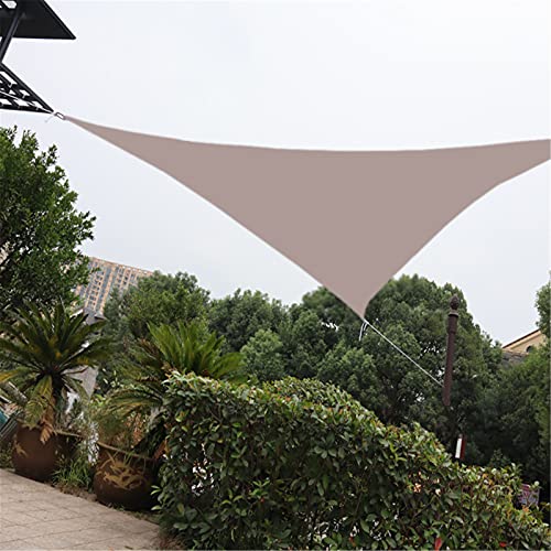 JLCP Waterproof Triangle Sun Shade Sail 4 X 4 X 5.7 M, 90% UV Block Canopy for Patio, Right Angle Garden Shade Sails with 3 Ropes,Sunshade Awnings for Outdoor Camping Lawn,Light Brown