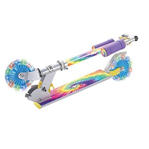 Ozbozz Tie Dye Foldable Scooter - Light UP Wheels - Ages 5 and up