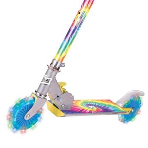 Ozbozz Tie Dye Foldable Scooter - Light UP Wheels - Ages 5 and up