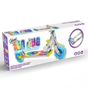 Ozbozz Tie Dye Foldable Scooter - Light UP Wheels - Ages 5 and up