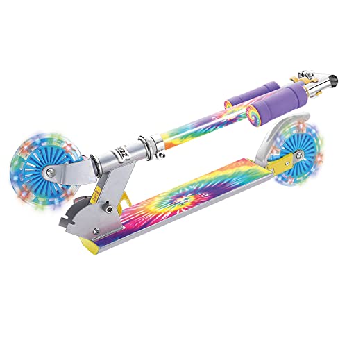 Ozbozz Tie Dye Foldable Scooter - Light UP Wheels - Ages 5 and up