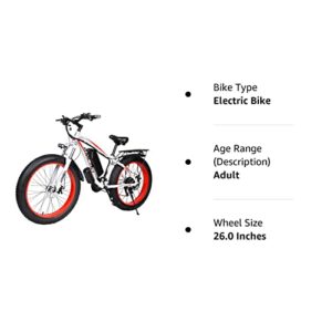 YinZhiBoo Electric Bike E-Bike Fat Tire Electric Bicycle 26" 4.0 Adults Ebike 1000W Removable 48V/13AH Battery 21-Speed Shifting for Trail Riding/Excursion/Commute UL and GCC Certified