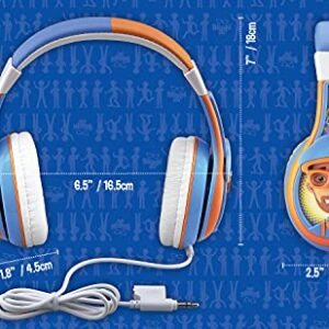 eKids Blippi Headphones for Kids, Wired Headphones for School, Home or Travel, Tangle Free Stereo Headphones with Parental Volume Control, Connect via 3.5mm Jack