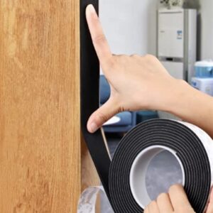 Door Weatherstrip Strong Adhesive Door Bottom Seal Black Rubber Strip 16.4 Feet Length Weather Stripping Door Bottom Seal Strip Door Winddow Sweep Weather Stripping Door Draft Stopper