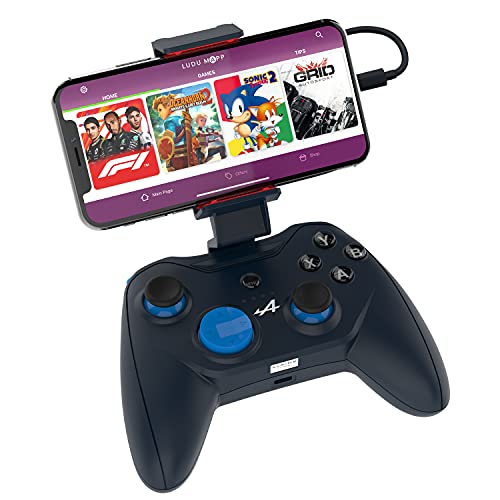 Rotor Riot Mfi Certified Gamepad Controller for iOS iPhone – Licensed Alpine F1 Edition - Wired with L3 + R3 Buttons, Power Pass Through Charging, 8 Way D-Pad, and redesigned ZeroG Mobile Device