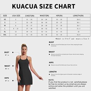 Women's Tennis Dress, Workout Golf Dress Built-in with Bra & Shorts Pocket Sleeveless Athletic Dresses Black