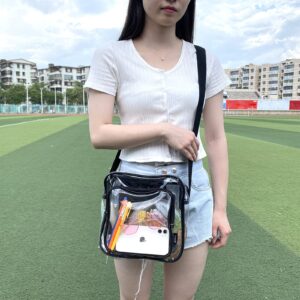 gdbis Clear Crossbody Bag Stadium Approved, Clear Messenger Shoulder Bag with Adjustable Strap for Work, Concerts, Sports Events