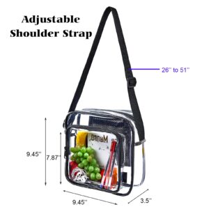 gdbis Clear Crossbody Bag Stadium Approved, Clear Messenger Shoulder Bag with Adjustable Strap for Work, Concerts, Sports Events