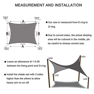 JLCP Outdoor Sun Shade,Waterproof,90% UV Block,Breathable Sun Shade Sail Rectangle,Oxford Cloth,Sail Canopy with Free Rope for Garden/Patio/Lawn/Beach/Camping,3X5m,Light Brown