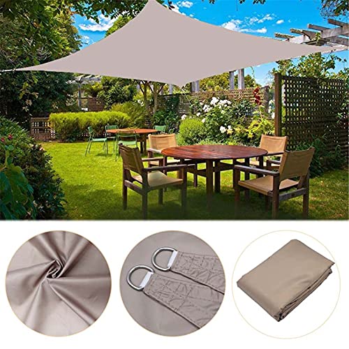 JLCP Outdoor Sun Shade,Waterproof,90% UV Block,Breathable Sun Shade Sail Rectangle,Oxford Cloth,Sail Canopy with Free Rope for Garden/Patio/Lawn/Beach/Camping,3X5m,Light Brown