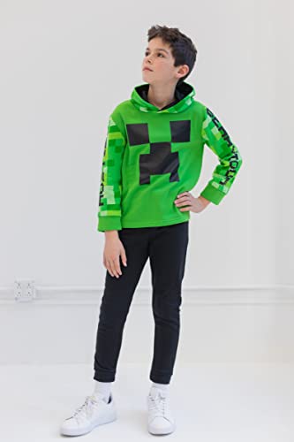 Minecraft Creeper Little Boys Fleece Raglan Hoodie & Pants Set Green/Black 4