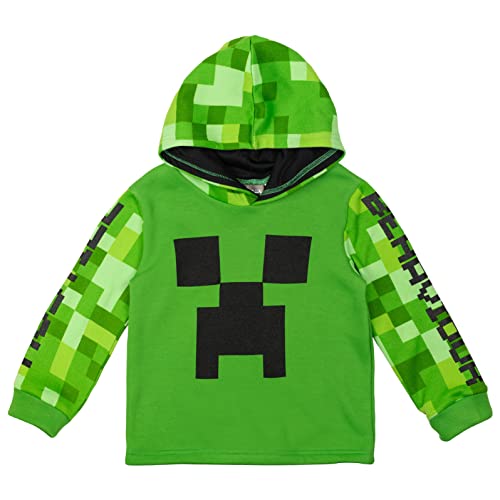 Minecraft Creeper Little Boys Fleece Raglan Hoodie & Pants Set Green/Black 4