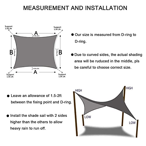 JLCP Waterproof Sun Shade Sail Square 2.5X2.5M Sunscreen Awning with Free Ropes,90% UV Block Breathable Rectangle Sail Canopy for Outdoor Patio Garden Lawn Pergola Decoration,Light Brown