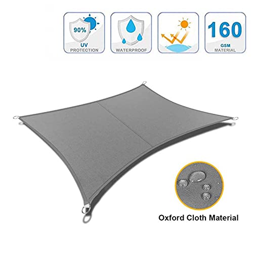 JLCP Garden Sun Shade Awning Canopy Large Rectangle Waterproof Sun Shade Sail with 4 Ropes,UV Resistant Oxford Cloth Sunscreen Fabric Outdoor Patio Balcony Carport Beach,6X8m,Light Brown