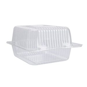 Clear Hinged Plastic Containers with Lids,50PC Square Hinged Food Individual Cake Slice Containers Disposable Plastic Clamshell Takeout Tray for Salads,Sandwiches 5.3x4.7x2.8 Inch