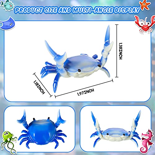 Zonon 2 Pieces Japanese Creative Cute Crab Pen Holder for Desk Weightlifting Crab Pen Holder Creative Present Stand Storage Stationery Desktop Decoration Ornament, Blue and Green