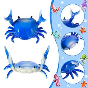 Zonon 2 Pieces Japanese Creative Cute Crab Pen Holder for Desk Weightlifting Crab Pen Holder Creative Present Stand Storage Stationery Desktop Decoration Ornament, Blue and Green