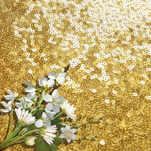 TRLYC Gold Sequin Backdrop Photography Backdrop - Sequin Backdrop Seamless Sequin Curtains,2 Pieces 2 .5 by 8 FT