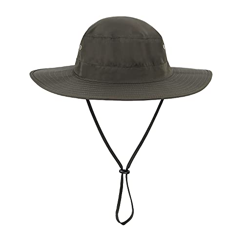 Home Prefer Mens Sun Hat with Neck Flap Quick Dry UV Protection Caps Fishing Hat (Dark Green)