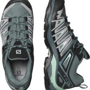 Salomon X Ultra Pioneer CLIMASALOMON Waterproof Hiking Shoes for Women, Stormy Weather/Alloy/Yucca, 7.5