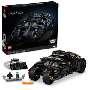 lego dc batman batmobile tumbler 76240 iconic car model from the dark knight trilogy, building set for adults, collectible display gift idea