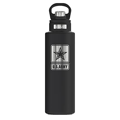 Tervis Army Logo Engraved on Onyx Shadow Water, 40oz Wide Mouth Bottle