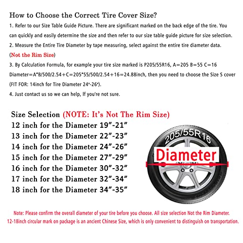 Moonet 27-29 inch Spare Tire Cover Thickening Leather Universal Fit for Jeep, Trailer, RV, SUV, Truck, Tough Tire Wheel Soft Cover (Fits Entire Wheel Size 27-29 inch)