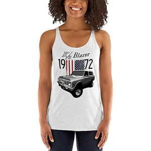 1972 chevy k5 blazer truck american flag women's racerback tank