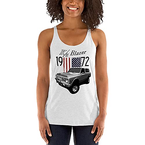 1972 Chevy K5 Blazer Truck American Flag Women's Racerback Tank