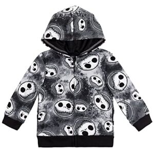 disney nightmare before christmas jack skellington big boys fleece zip up hoodie tie dye black 10-12