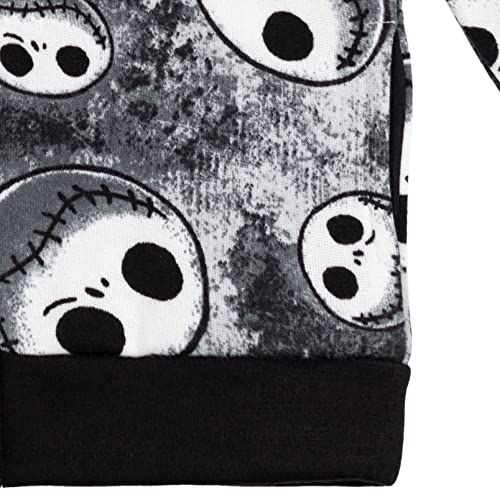 Disney Nightmare Before Christmas Jack Skellington Big Boys Fleece Zip Up Hoodie Tie Dye Black 10-12