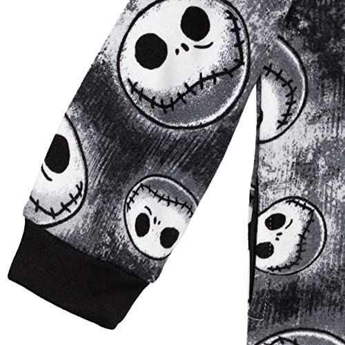 Disney Nightmare Before Christmas Jack Skellington Big Boys Fleece Zip Up Hoodie Tie Dye Black 10-12