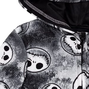 Disney Nightmare Before Christmas Jack Skellington Big Boys Fleece Zip Up Hoodie Tie Dye Black 10-12