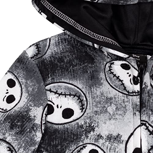 Disney Nightmare Before Christmas Jack Skellington Big Boys Fleece Zip Up Hoodie Tie Dye Black 10-12