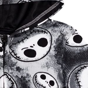 Disney Nightmare Before Christmas Jack Skellington Big Boys Fleece Zip Up Hoodie Tie Dye Black 10-12