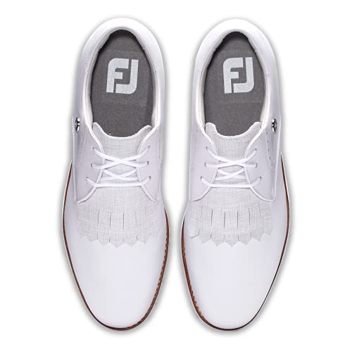 FootJoy Women's Sport Retro Previous Season Style Golf Shoe, White/White/Grey, 7.5