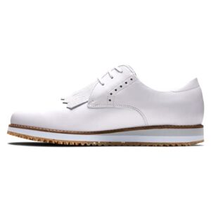 FootJoy Women's Sport Retro Previous Season Style Golf Shoe, White/White/Grey, 7.5