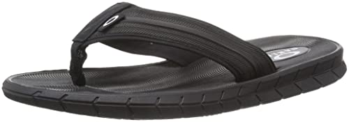 Oakley Men's Pier Ellipse Flip Flop, Blackout, 13