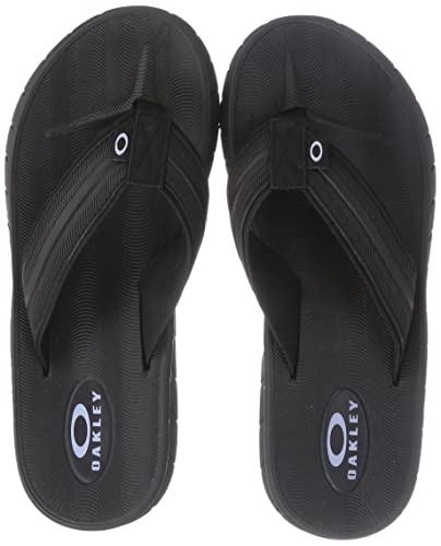 Oakley Men's Pier Ellipse Flip Flop, Blackout, 13