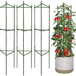 3Pack Tomato Cages Plant Cages 4ft Multifunctional Tomato Support Garden Trellis Tomato Stakes Cucumber Tomato Trellis for Vertical Climbing Plants Vegetable Flowers