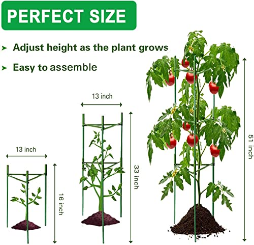 3Pack Tomato Cages Plant Cages 4ft Multifunctional Tomato Support Garden Trellis Tomato Stakes Cucumber Tomato Trellis for Vertical Climbing Plants Vegetable Flowers