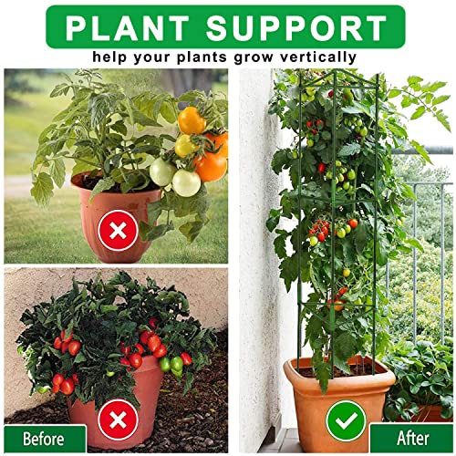 3Pack Tomato Cages Plant Cages 4ft Multifunctional Tomato Support Garden Trellis Tomato Stakes Cucumber Tomato Trellis for Vertical Climbing Plants Vegetable Flowers