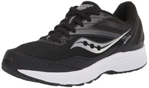 saucony men's cohesion 15 running shoe, black/white, 11