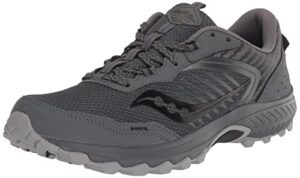 saucony mens excursion tr15 trail running shoe, shadow/black, 10 us