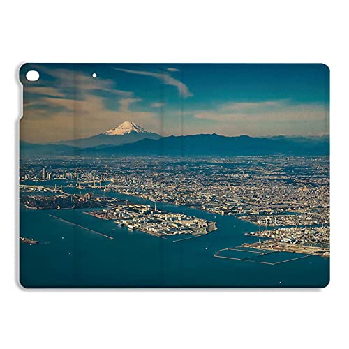 Aerial Fuji Mountain with Tokyo Cityscape View 532033222 Ipad Air Case/Ipad Air 2 Case/Ipad 9.7 Inch 2017 2018 Case, Soft TPU Back Cover with Adjustable Stand, Bump Drop Resistance Protector for Ipad