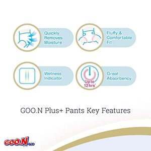 GOO.N Plus+ Pants L Size (up to 31 lb) Unisex 44 Count [1-Pack] Japanese Pull-up Skin Comfortable Design, Made in Japan